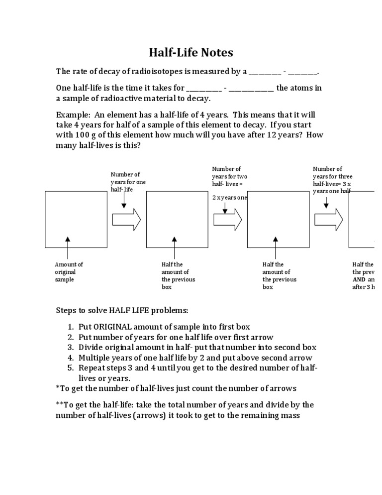 Half-Life Calculation Guide | PDF | Radioactive Decay | Chemical Elements