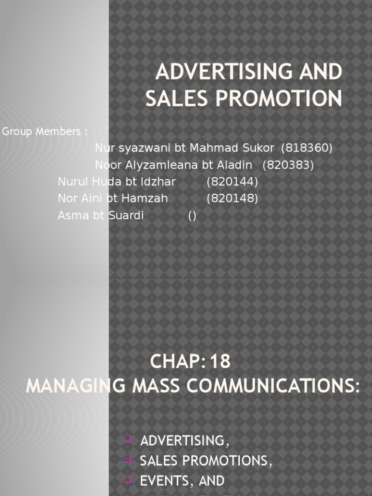 Advertising and Sales Promotion | PDF | Advertising | Retail