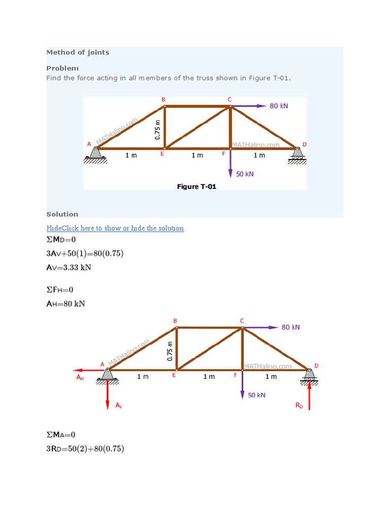 Method of Joints | PDF | Truss | Building