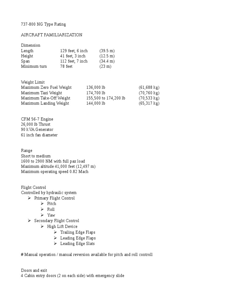 737-800 NG Type Rating Aircraft Familiarization Guide | PDF | Aircraft ...