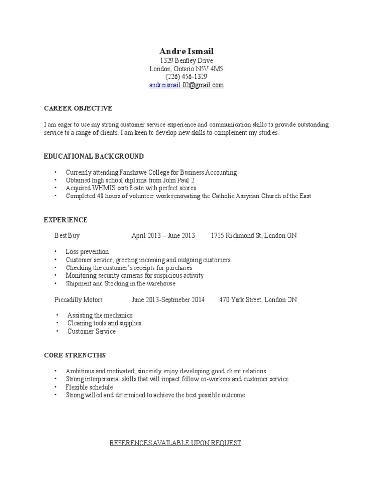 Andre Ismails Resume | PDF