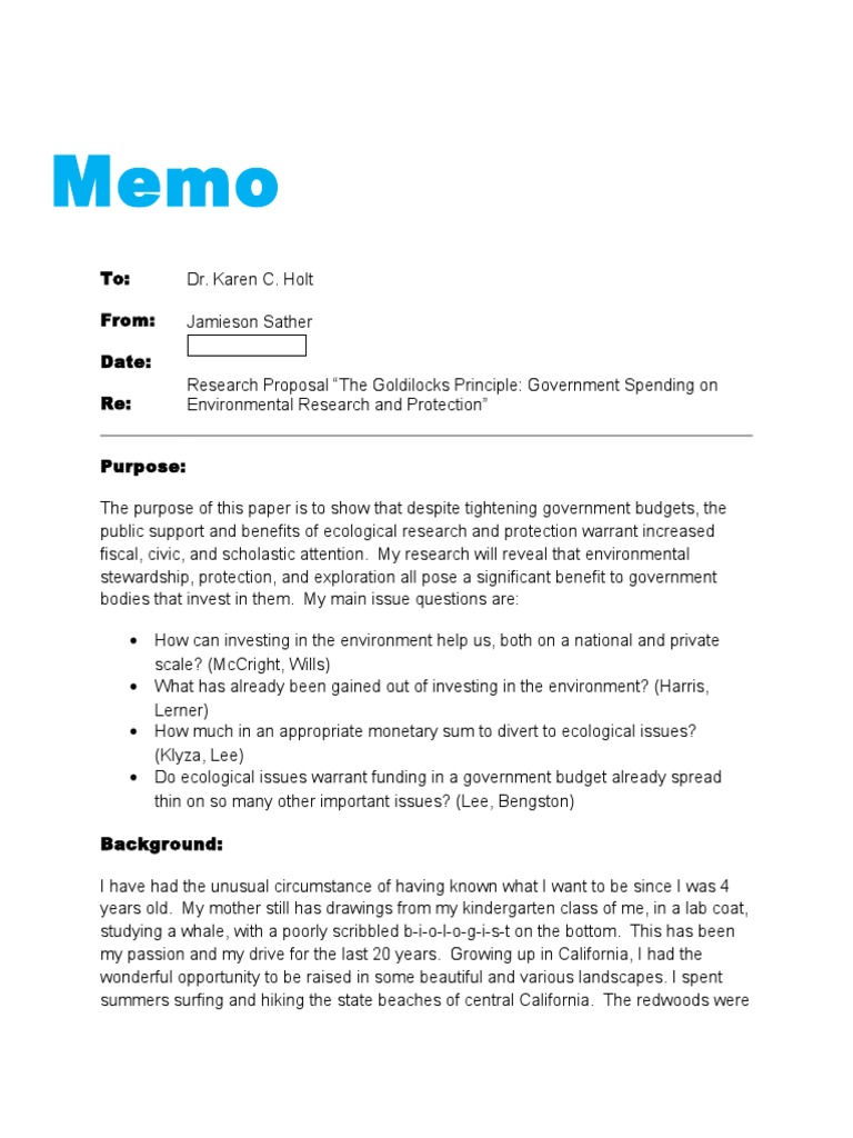Memo | PDF | Ecology | Natural Environment