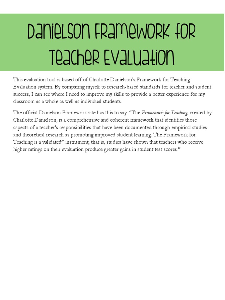 danielsons-framework-for-teaching-educational-assessment-teachers