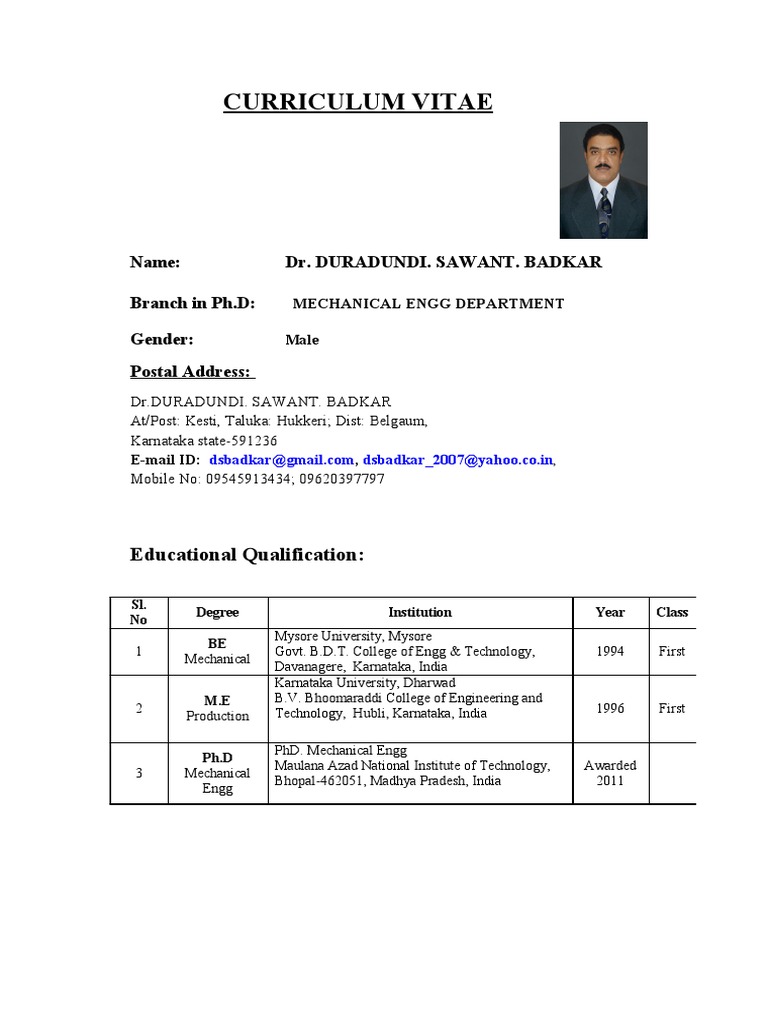 Bio Data | PDF | Titanium | Mechanical Engineering