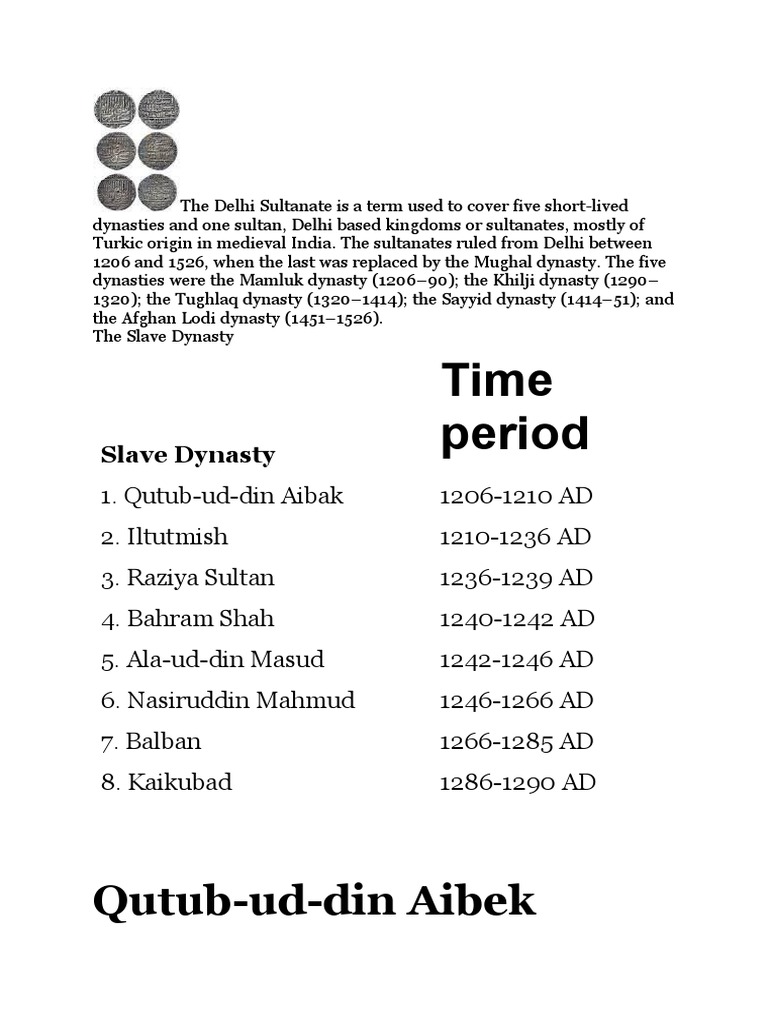 The Delhi Sultanate | PDF