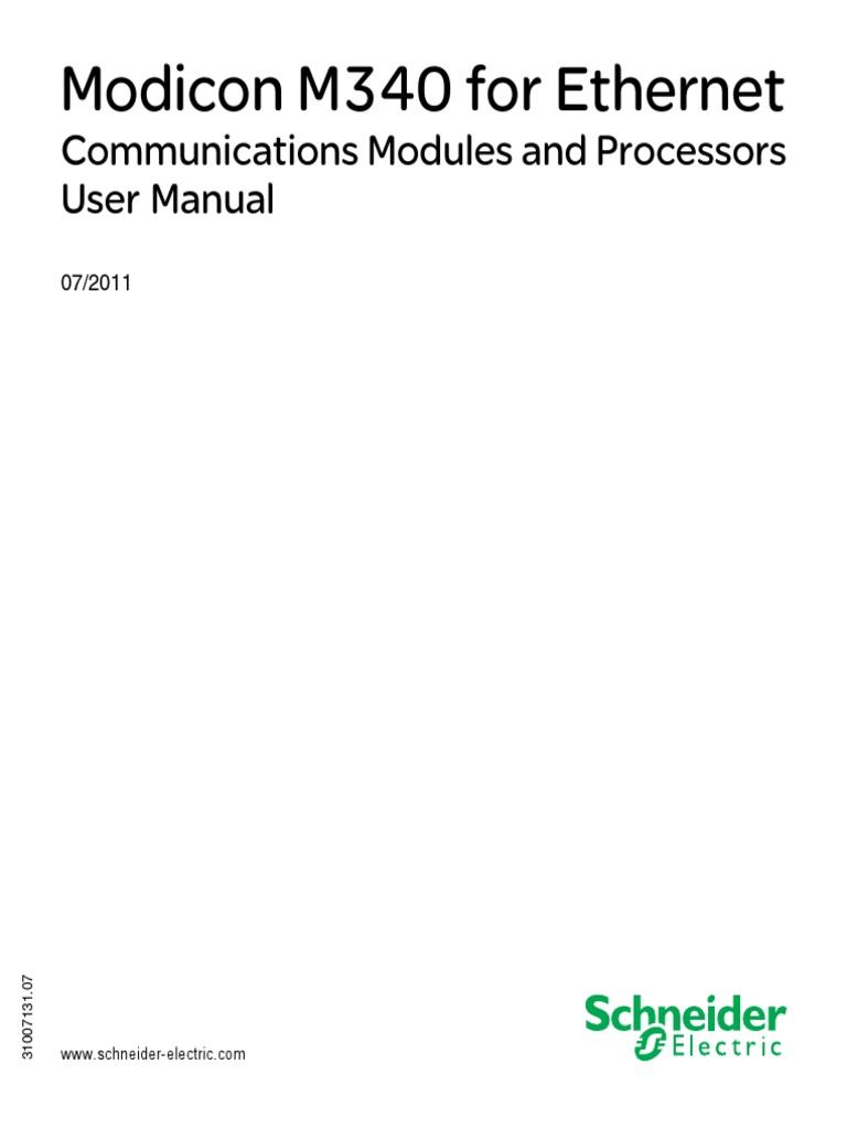 Modicon M340 For Ethernet Communications Modules and Processors | PDF ...