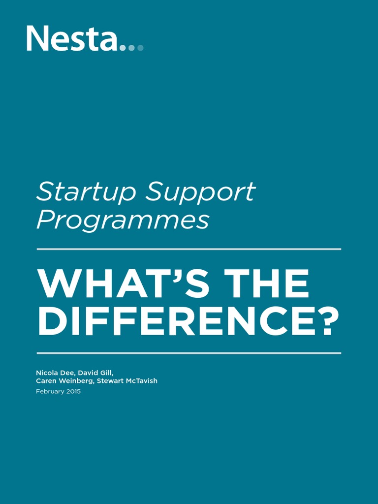 Startup Support Programmes - What's The Difference? | PDF | Startup ...