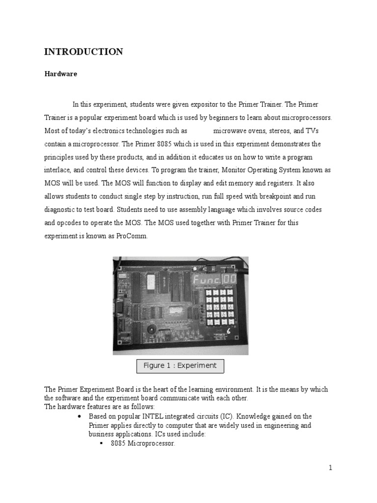 Microprocessor Lab Report Transistor Instruction Set 
