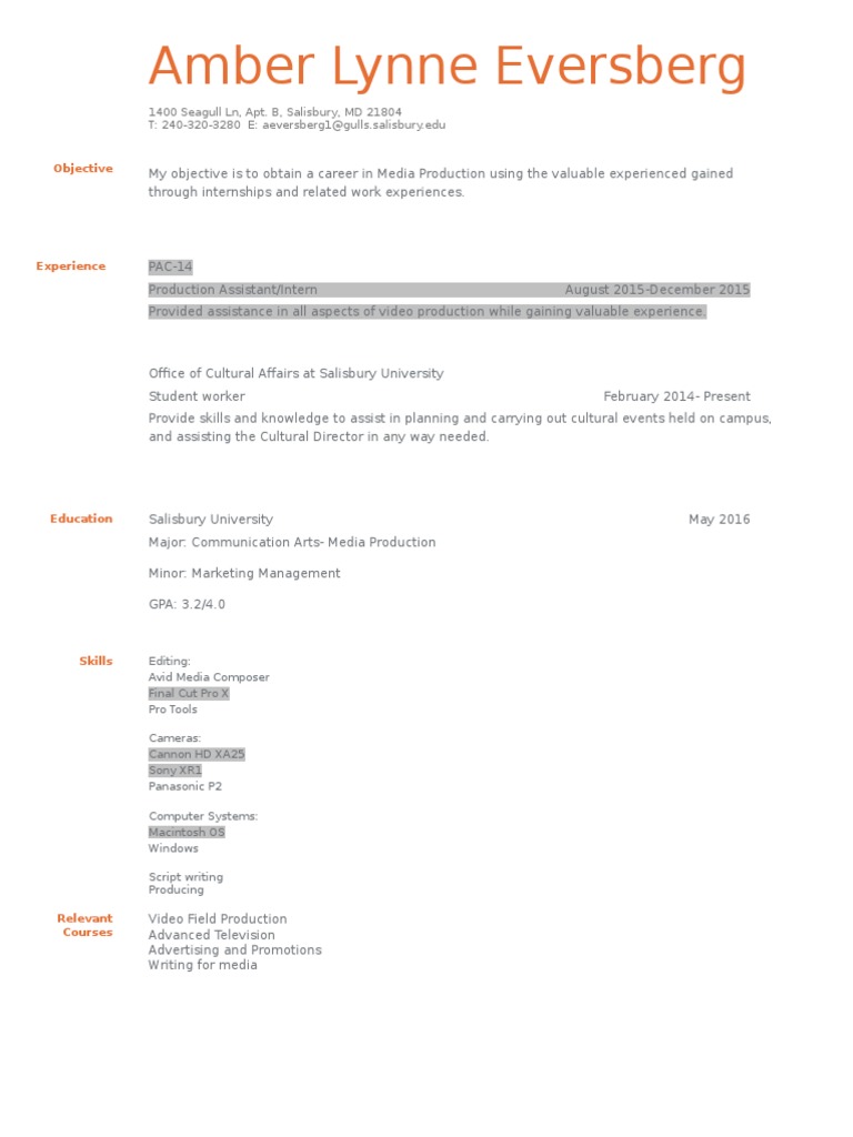 Amber Lynne Eversberg Resume | PDF | Career & Growth | Social Science