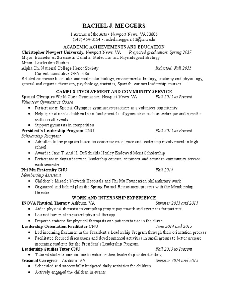 Rachel Meggers Resume 2015 | PDF | Career & Growth
