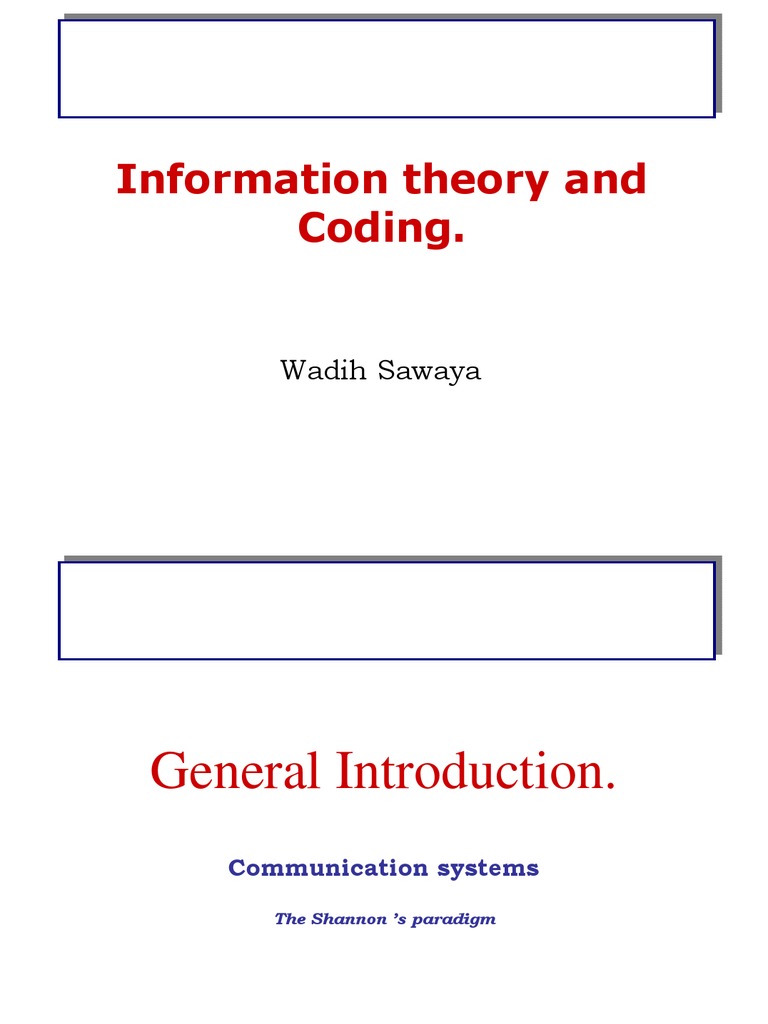 Information Theory And Coding Pdf Code Theoretical Computer Science
