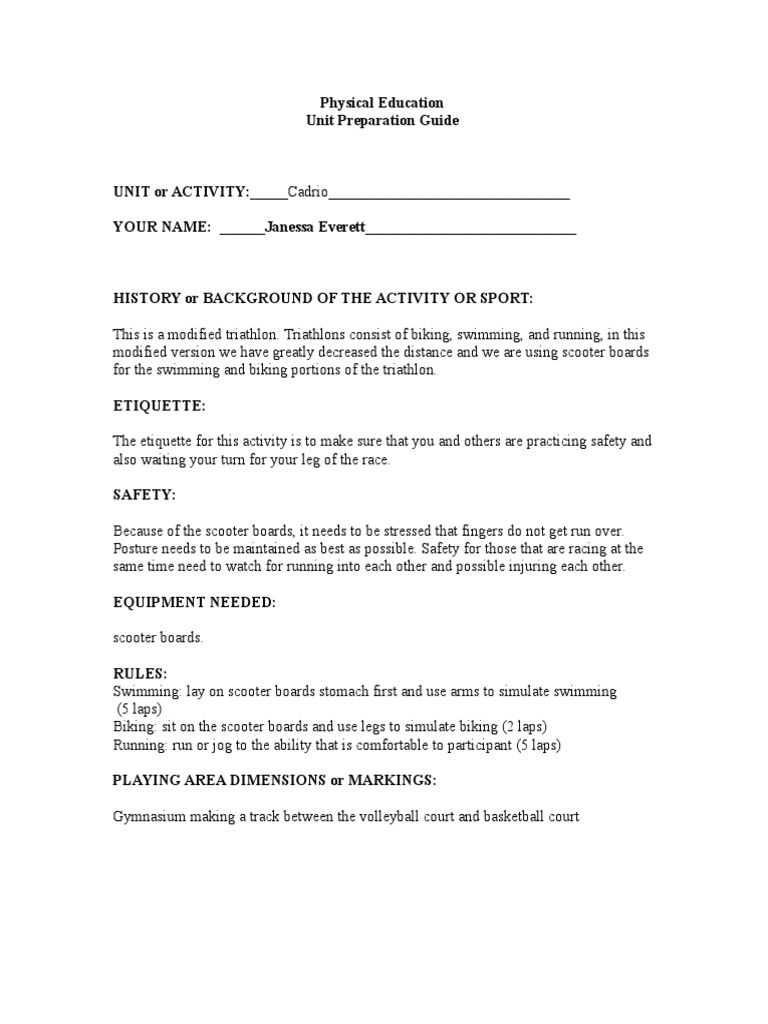 Activity Prep Cardio Phye136 2 | PDF | Sports & Recreation | Wellness