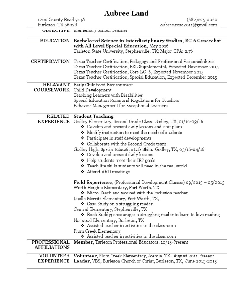 Aubree Land: Objective | PDF | Career & Growth | Self-Improvement