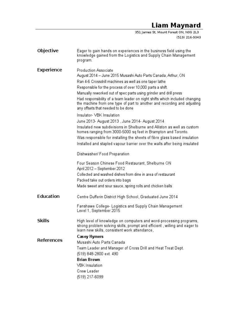 Liam Maynard's Resume Overview | PDF | Technology & Engineering