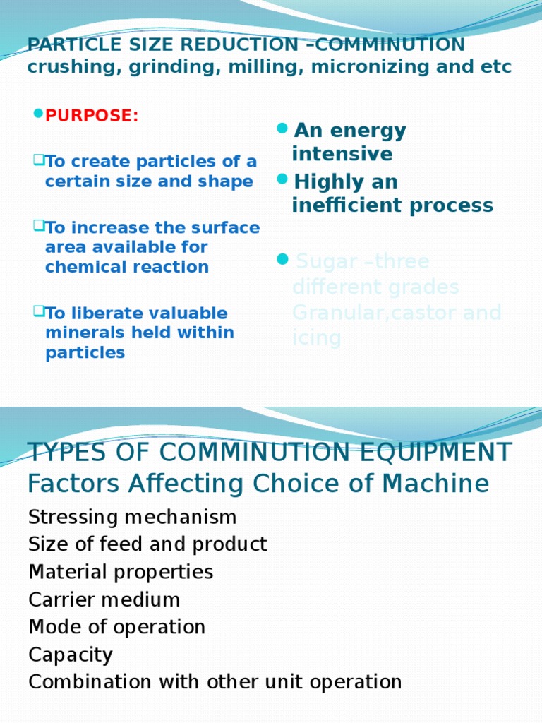 Particle Size Reduction Sept 2013 | Mill (Grinding) | Stress (Mechanics)
