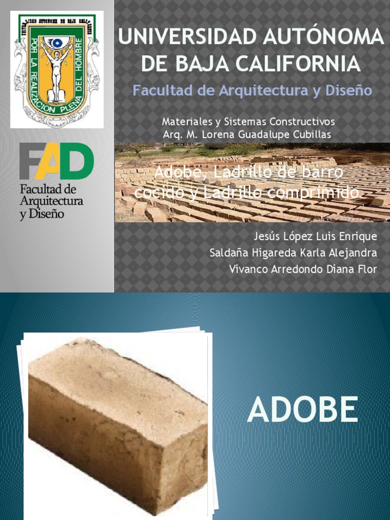 Adobe, Ladrillo de Barro Cocido y Ladrillo Comprimido | Ladrillo ...