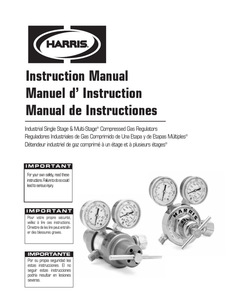 Harris Regulator Manual | Tap (Valve) | Chemical Process Engineering