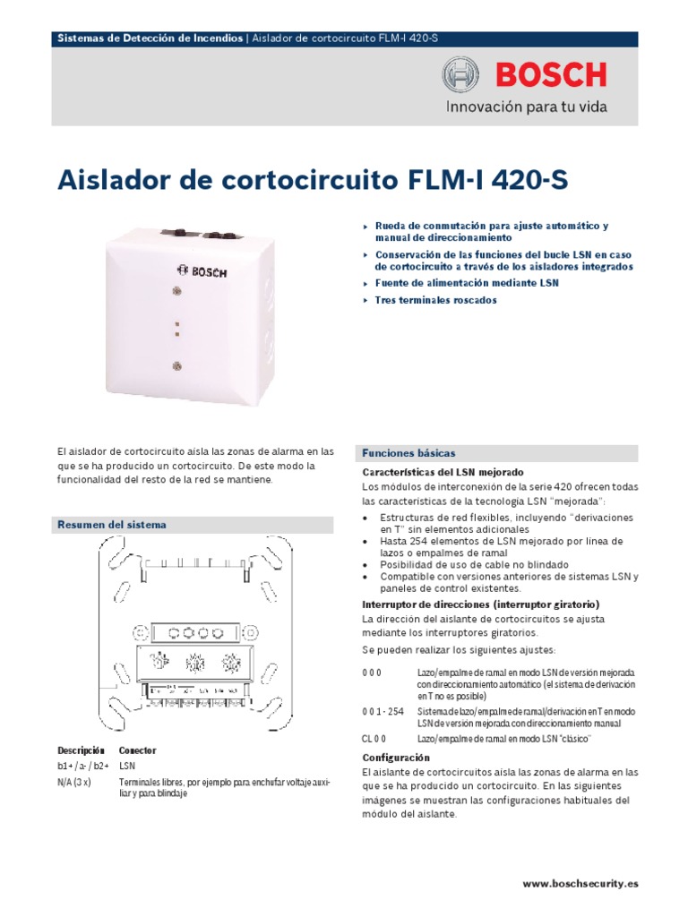 Aislador de Cortocircuito FLM-I 420-S | PDF | Electricidad | Ingenieria Eléctrica