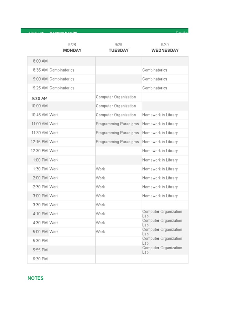Josh Mocek Schedule | PDF