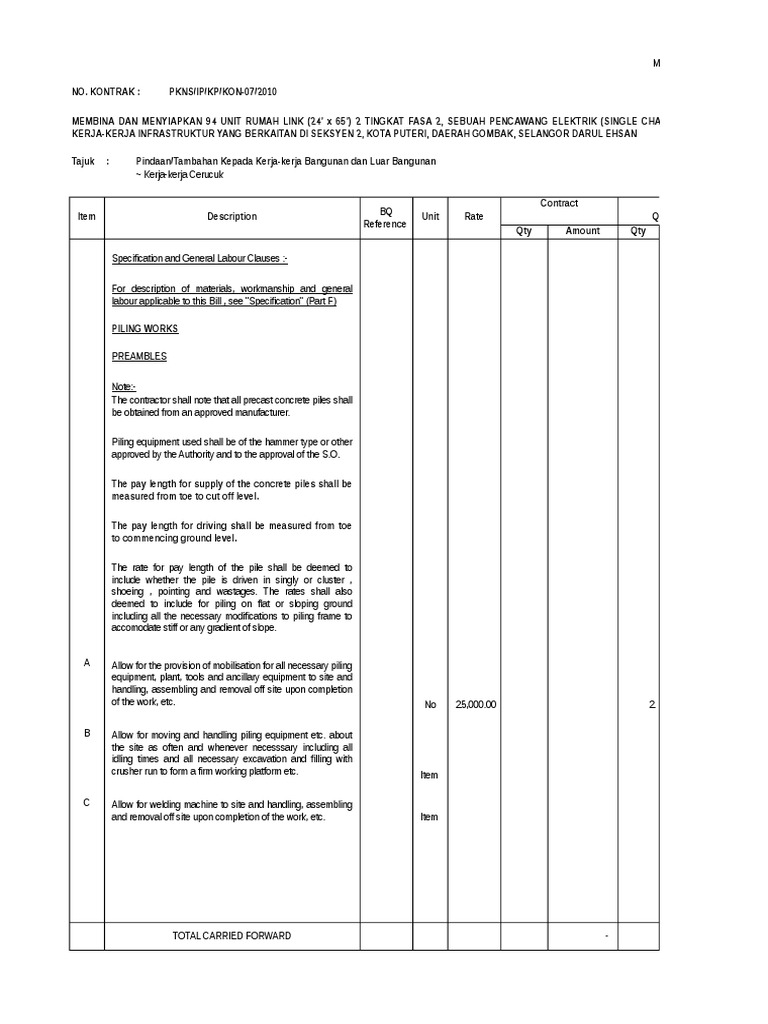 PILING SUMMARY | PDF | Deep Foundation | Industries