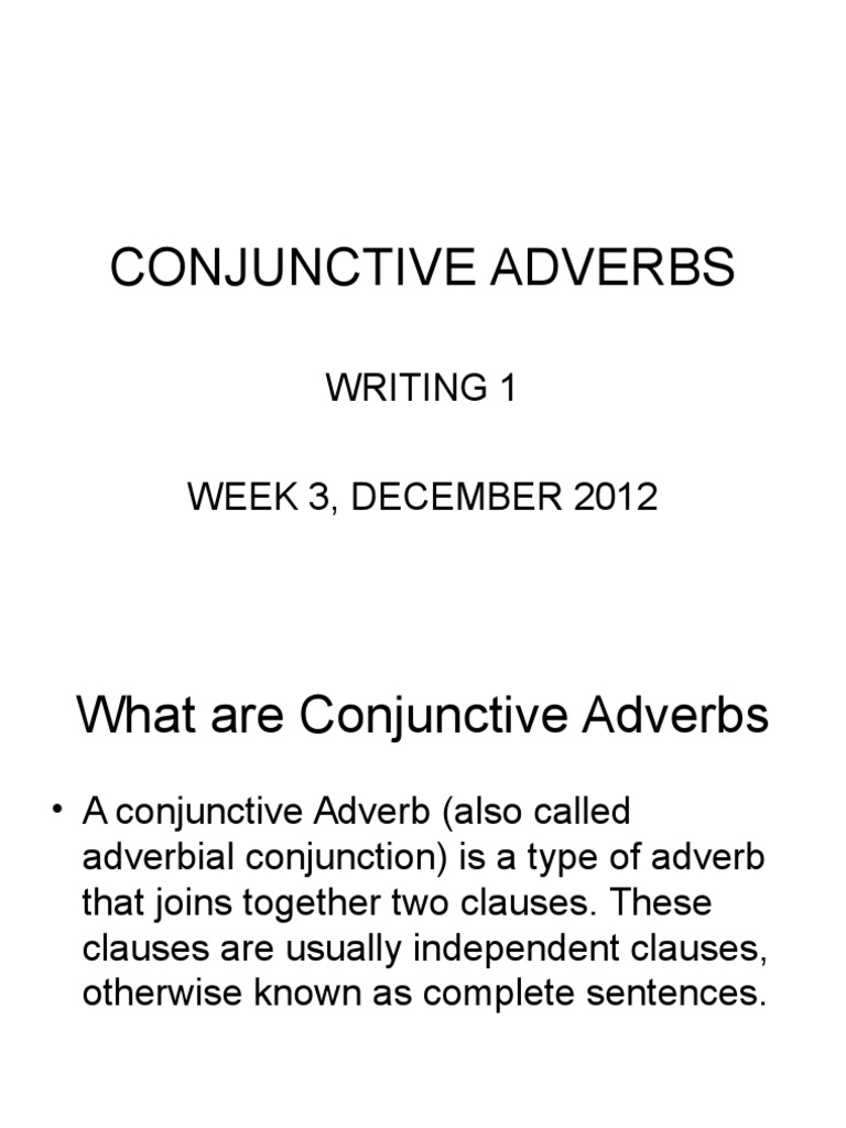 Understanding Conjunctive Adverbs | PDF | Adverb | Comma