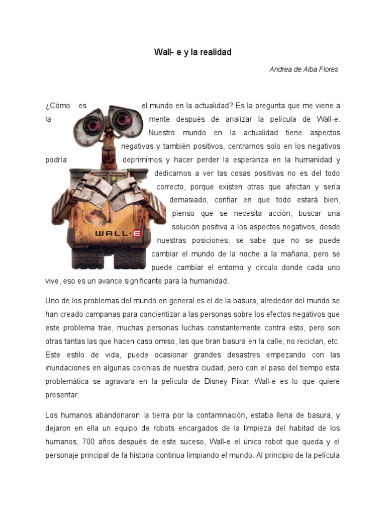 Wall e | PDF | Robot | Robótica