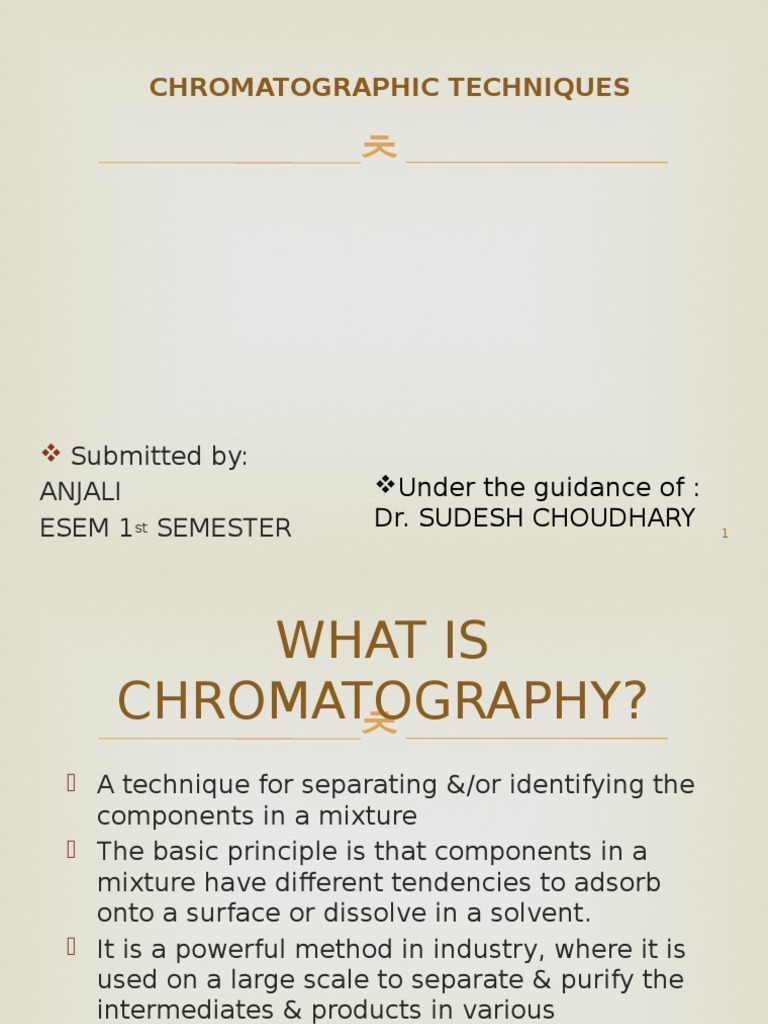 Chromatographic Techniques Guide | PDF | Chromatography | High ...