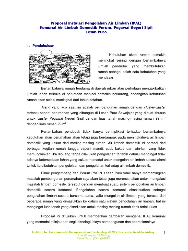 Proposal IPAL Komunal untuk Perumahan | PDF