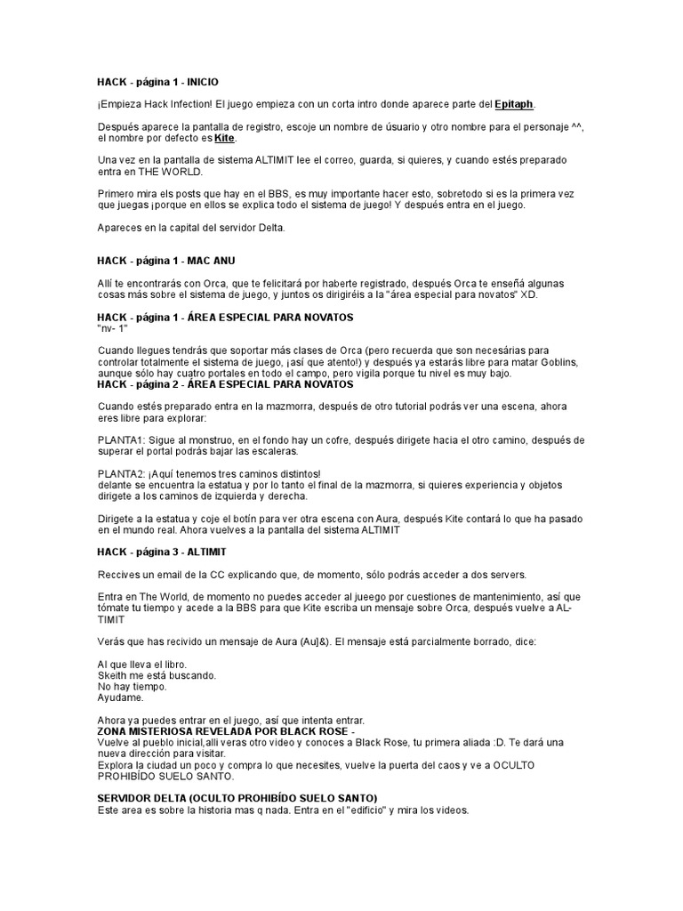 Guía de Inicio para .hack//Infection | PDF | Naturaleza