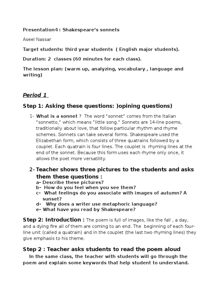 Sonnet 73 Ready | Download Free PDF | Sonnets | Stanzaic Form