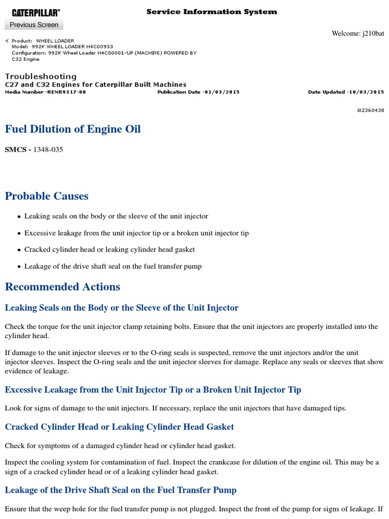 Fuel Dilution of Engine Oil | PDF