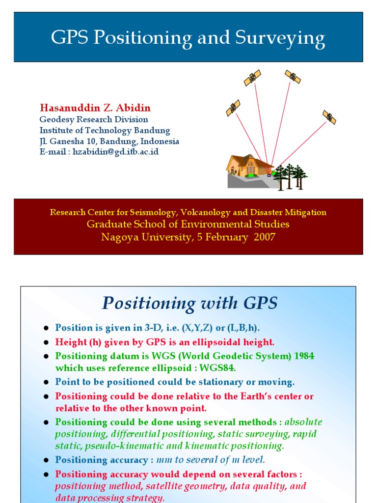 Gps Positioning and Surveying | PDF | Global Positioning System | Surveying