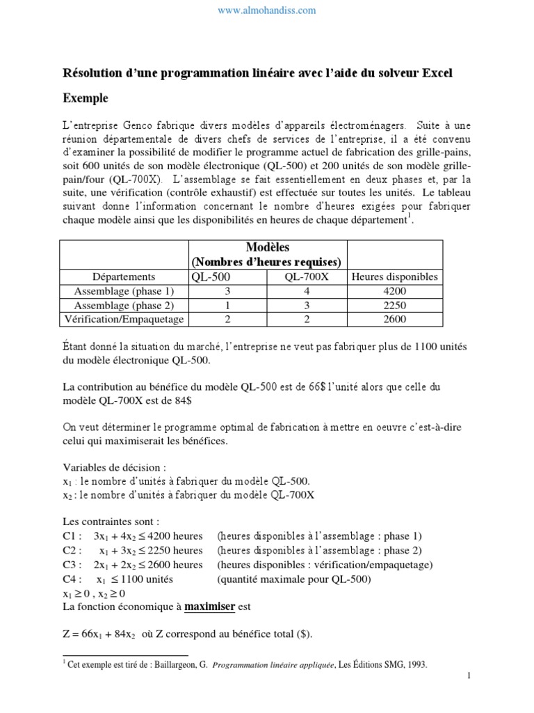 Excel | PDF | Optimisation linéaire | Science