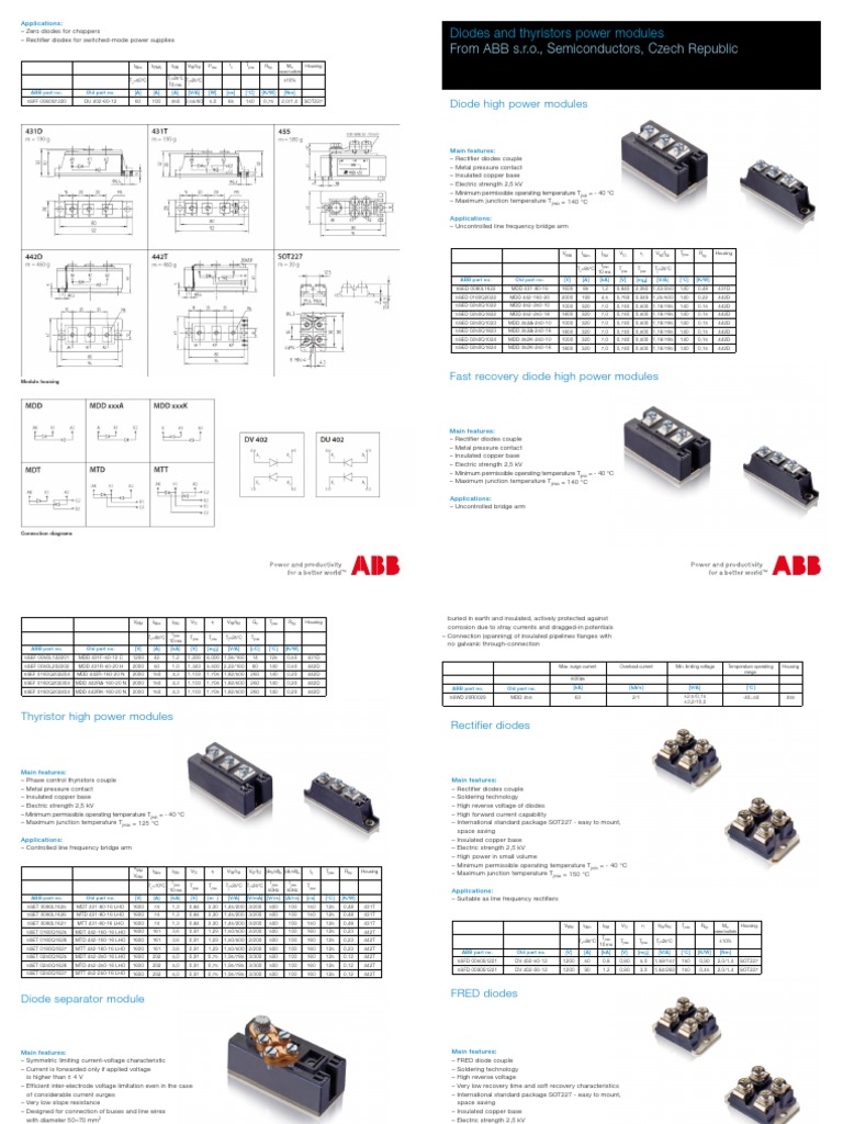 Abb Flyer Diode Thyristor | PDF | Diode | Rectifier