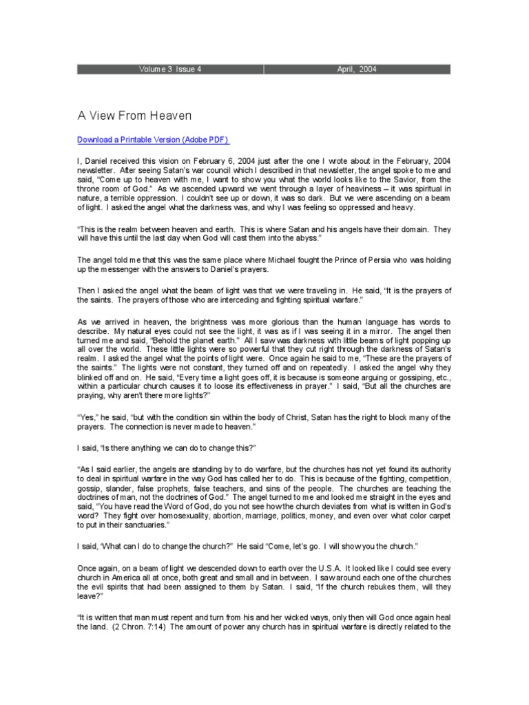 A View From Heaven: Download A Printable Version (Adobe PDF | PDF ...