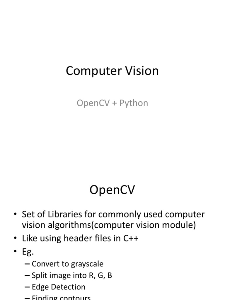 Computer Vision | PDF | Subtraction | Computer Vision