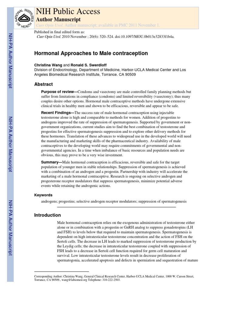 NIH Public Access: Author Manuscript | PDF | Androgen | Combined Oral ...