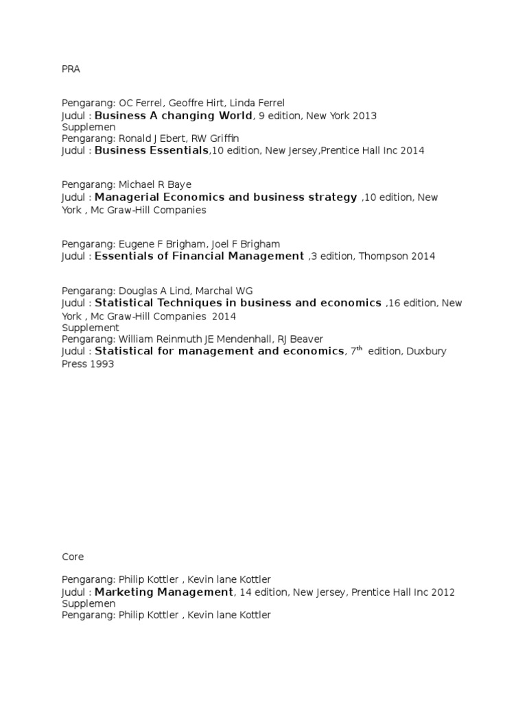 Business A Changing World Business Essentials | PDF