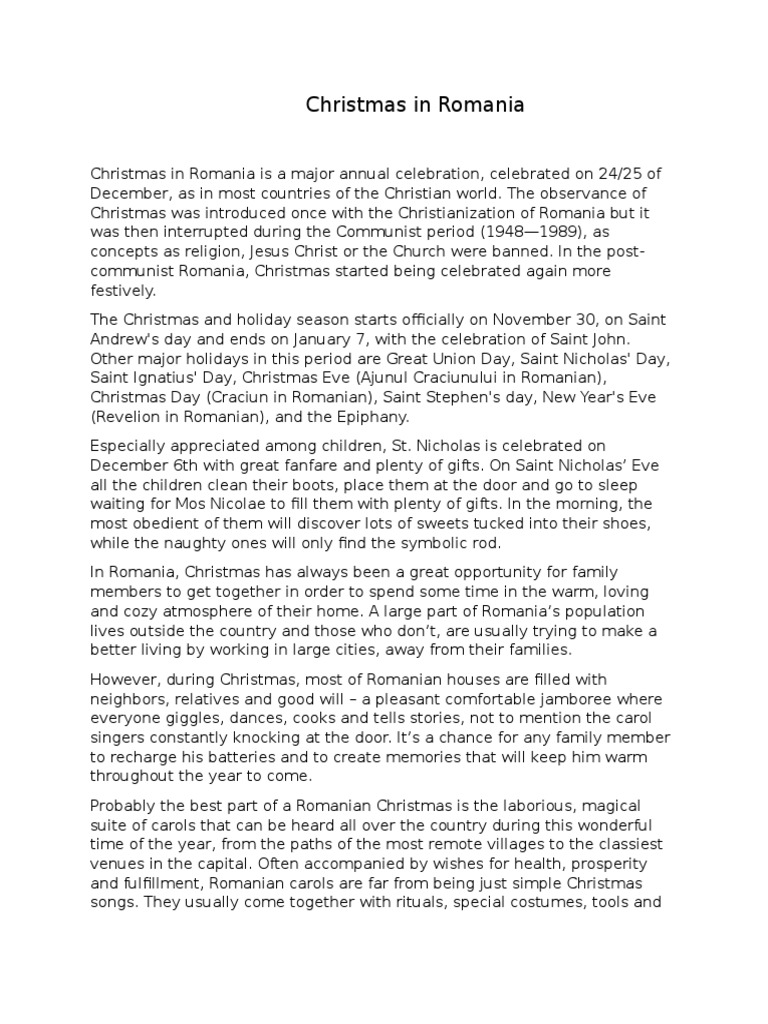 Christmas in Romania | PDF | Christmas | Winter Holidays