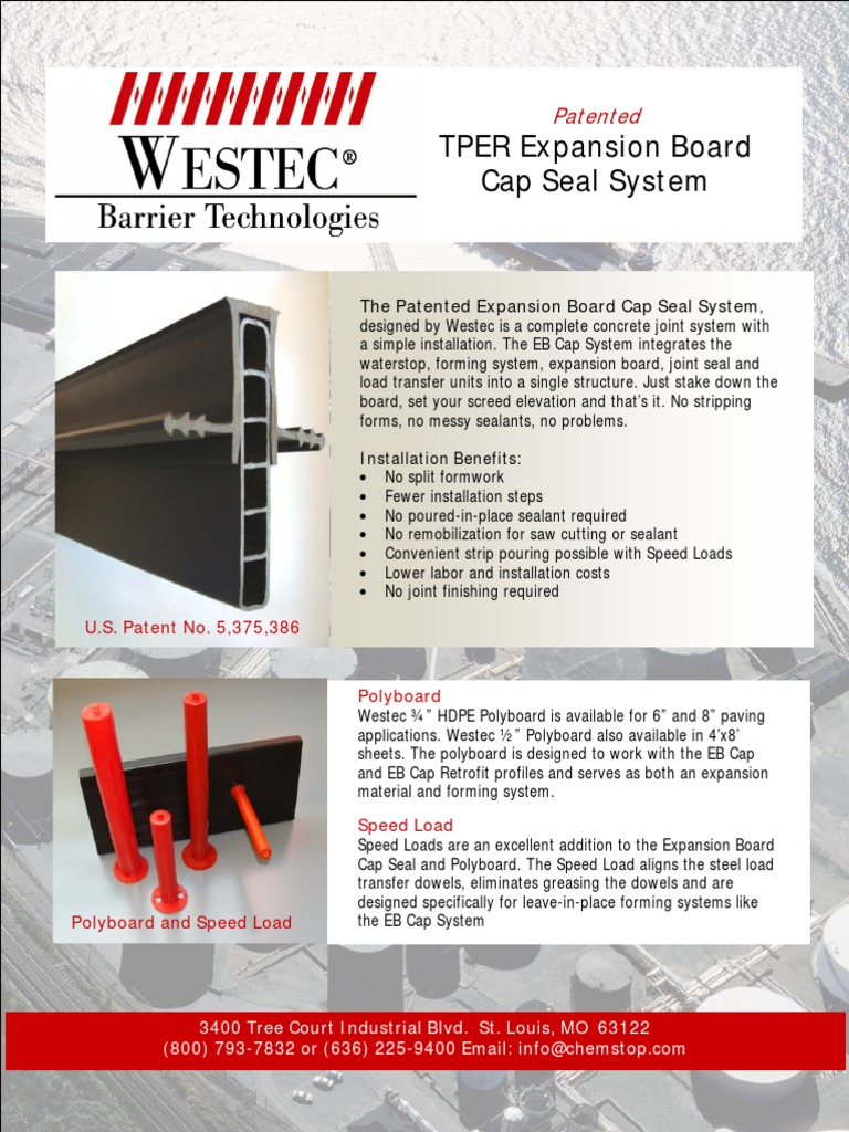 TPER Expansion Board Cap Seal System | PDF | Thermal Expansion | Concrete