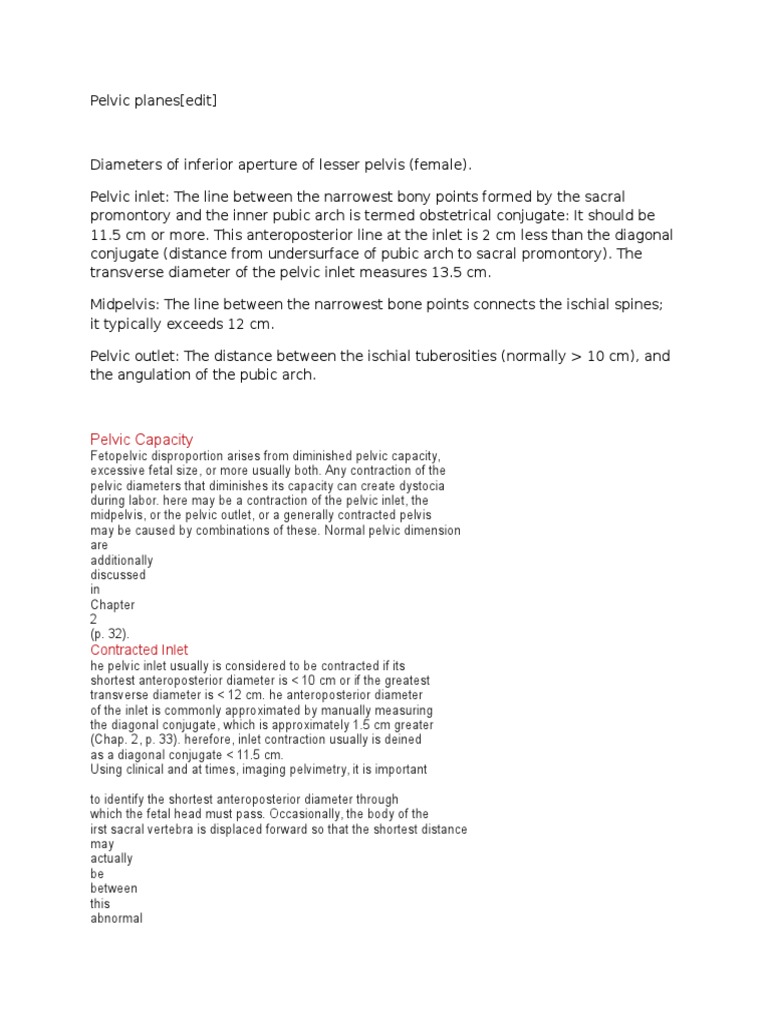 Pelvic Capacity: Contracted Inlet | PDF | Pelvis | Childbirth