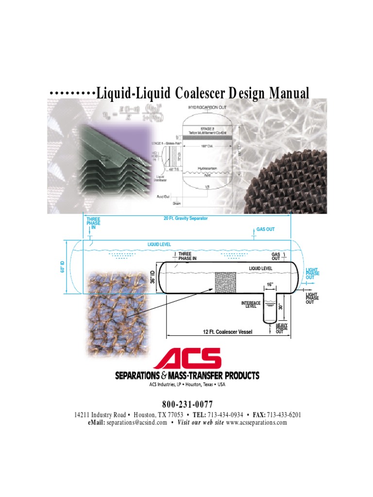 Coalescer Design | PDF | Emulsion | Drop (Liquid)
