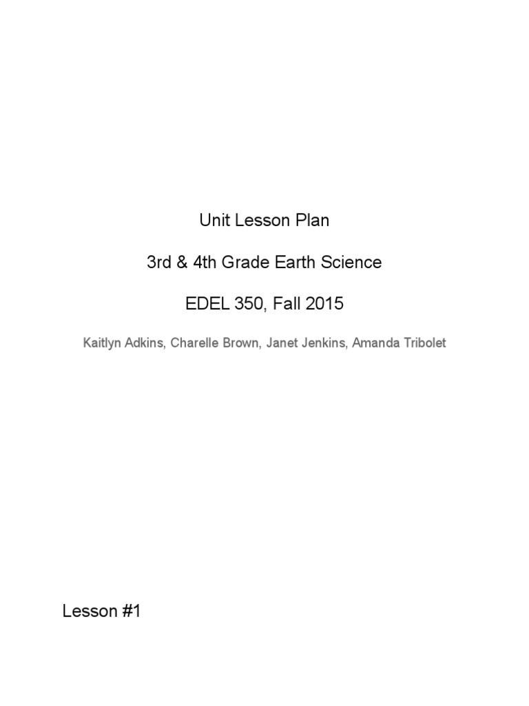 3rd & 4th Grade Minerals Lesson Plan | PDF | Erosion | Glacier
