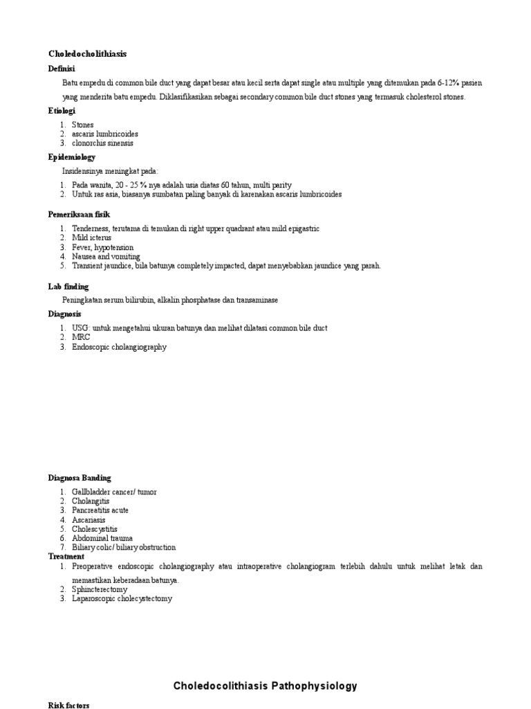 Understanding Choledocholithiasis | PDF