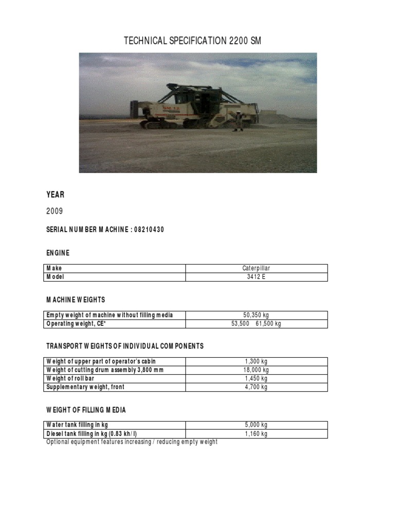Technical Specification 2200 SM | PDF | Transmission (Mechanics) | Engines