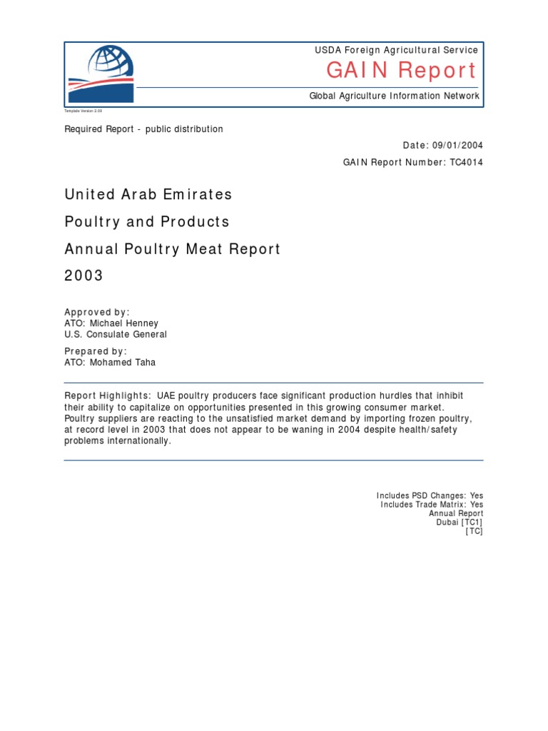 GAIN Report: United Arab Emirates Poultry and Products Annual Poultry ...