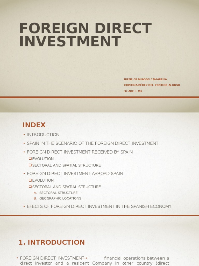 Foreign Direct Investment | PDF | Foreign Direct Investment | Economic ...