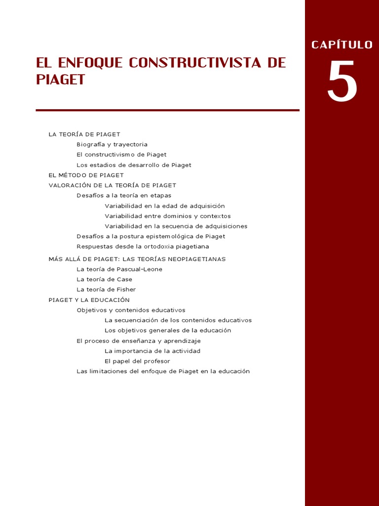 El Enfoque Constructivista de Piaget | PDF | Constructivismo (filosofía ...