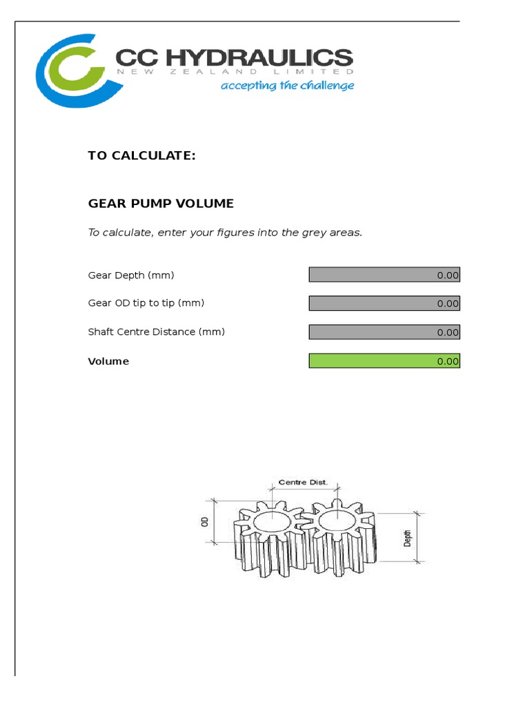 Gear Pump Volume Calculation Tool | PDF