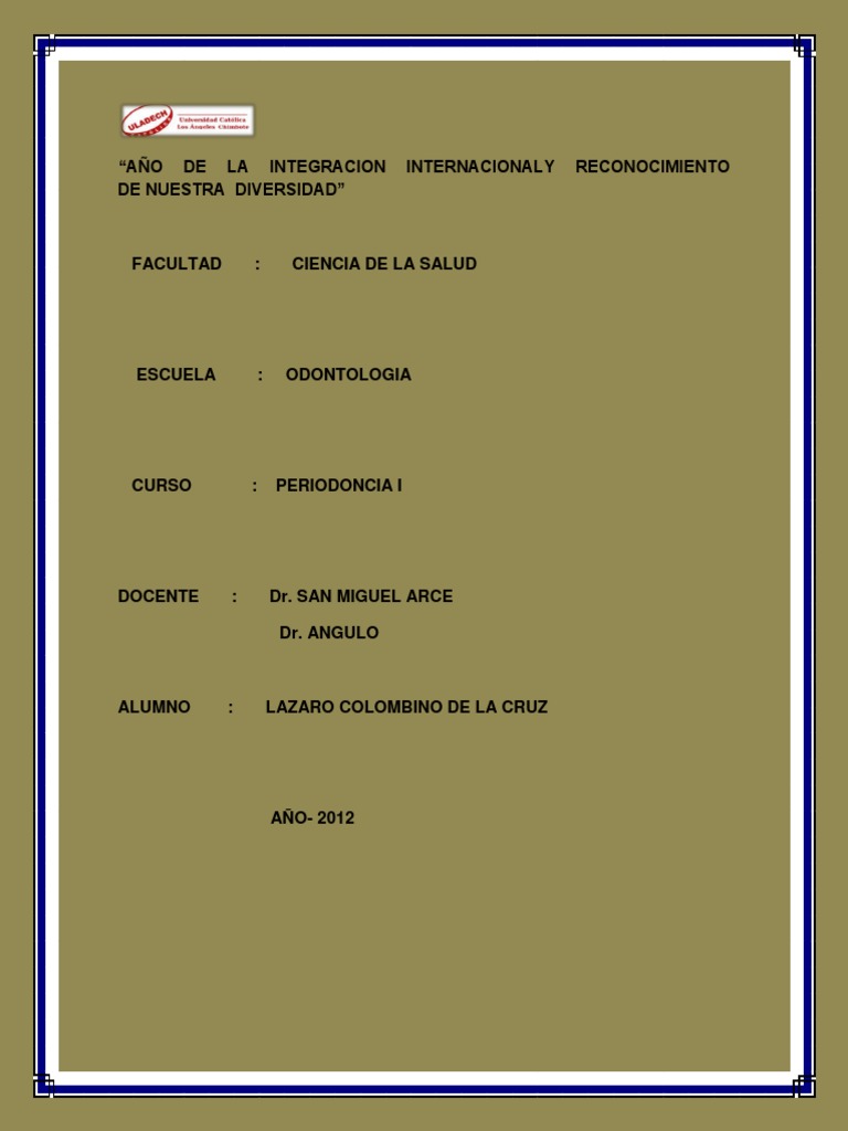 Tarea de Perio III Unidad | PDF | Higiene oral | Boca